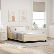 Postel s boxspringem s čelo Krémová 200 x 140 cm textil 3341109