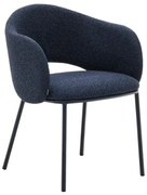 Tmavě modré čalouněné jídelní křeslo Maina – Kave Home
