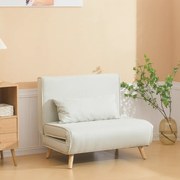 HOMCOM Rozkládací křeslo na spaní, polohovatelné, krémové 839-023CW
