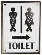 Nástěnná kovová cedule Toilet - 26*35 cm