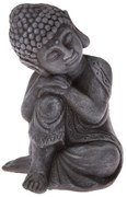 Betonová soška Buddha, tm. šedá, 16 x 11 x 12 cm