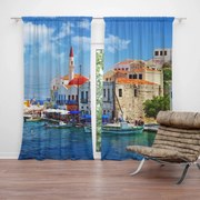 Sablio Závěs Domky na pobřeží: 2ks 140x250cm