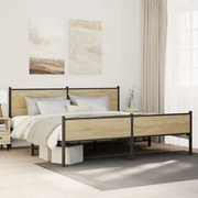 Kovový rám postele bez matrace dub sonoma 193 x 203 cm 3301403