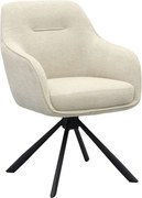 Krémové čalouněné jídelní křeslo s područkami Avola – Unique Furniture