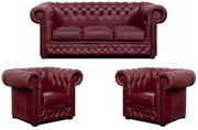 FN Sedací souprava Chesterfield Lord 3+1+1 kůže bordó