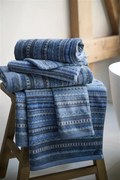 Pip Studio ručníky z bavlněného froté Geometric, tmavě modré (Luxusní ručníky z bavlněného froté v designu Geometric v tmavě modré barvě)