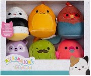 Squishmallows micromallows 6pack okurek, úhoř, plameňák, kohout, sushi, lemur