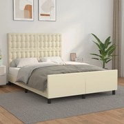 Rám postele s čelem krémový 140x200 cm umělá kůže 3125575
