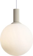 Skandinávská závěsná lampa béžová s opálovým sklem - Polly