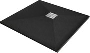 Mexen Stone+ kompozitová čtvercová sprchová vanička 80 x 80 cm, černá - 44708080