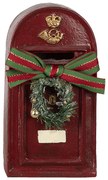 Dekorace retro poštovní schránka s věncem - 8*6*15 cm