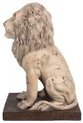 Béžová antik dekorativní socha lev Lion - 30*23*45 cm