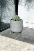 Květináč CHICO, sklolaminát, průměr 40 cm, beton design šedý