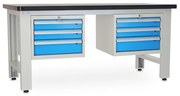 Dílenský stůl Solid MDF-33, 180 cm, 2 závěsné boxy, černá