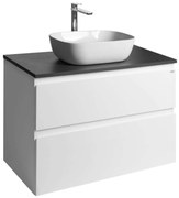 Aqualine Altair - Umyvadlová skříňka 60x87x45 cm, 2 zásuvky, bílá/antracit břidlice AI290-03