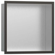 Hansgrohe XtraStoris Individual - Výklenek do stěny s designovým rámem, 30x30x10 cm, kartáčovaná nerez/kartáčovaný černý chrom 56097340