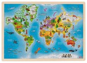 Goki Dřevěné puzzle Mapa světa