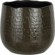 Tmavě šedý obal na květináč Graphine L - Ø 25*22 cm