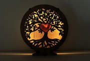 Li-Go "Strom života s achátovým srdcem" lampa 20x22 cm provedení povrchu: dub