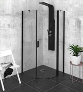 Polysan Zoom - Sprchový kout Black 90x90 cm, pravý, černá mat/čiré sklo ZL2615BR