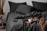 Mušelínové prodloužené povlečení Black Velikost: 140 x 220 + 70 x 90