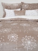 MK Lůžkoviny Mikroplyšové povlečení Exclusive - Pampelišky cappuccino 140 × 200 cm, 70 x 90 cm