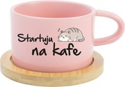 STARTUJU NA KAFE - růžový hrníček makronka 200 ml