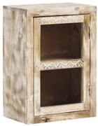 furniture-nabytek.cz - Masivní nástěnná skříňka Bitna z mangového dřeva, lakovaná, přírodní barva – 43×25×60 cm