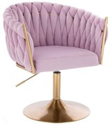 LuxuryForm DESIGN Židle NORDEN VELUR na zlatém talíři - levandule