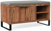 furniture-nabytek.cz - Masivní lavice Sidora z akáciového dřeva, lakovaná, hnědá – 90×41×44 cm