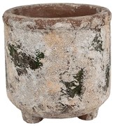 Béžovo-zelený kameninový obal na květináč s patinou Jurrien XI L – 17x17 cm