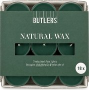 NATURAL WAX Čajové svíčky 18 ks - tm. zelená