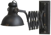 Černá antik nástěnná lampa s patinou Factory Lamp - Ø21*45-105 cm/ E14/ 60W