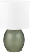 Bílo-zelená stolní lampa s textilním stínidlem (výška 29 cm) Vela – Trio