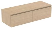 Ideal Standard Finesse - Umyvadlová skříňka, 140x51x38 cm, 2 zásuvky, bílý dub E3432US