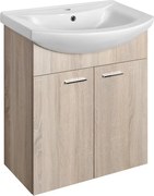 Aqualine Sapho, ZOJA umyvadlová skříňka 61,5x74x32,5cm, dub platin, 2x dvířka, 51163