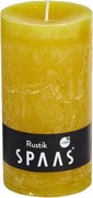 Sloupová svíčka SPAAS RUSTIK 13 cm žlutá
