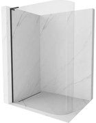 Mexen Kioto-R L zaoblená sprchová stěna Walk-in 100 x 200 cm, transparentní, černá - 800-100-103-70-06