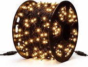 Easy Fix LED světelný řetěz, 100 m, venkovní, teple bílá, 600 diod, černý kabel, IP67, cívka