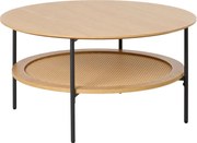 Kulatý konferenční stolek v dekoru dubu v přírodní barvě ø 80 cm Pensacola – Unique Furniture