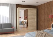 ADRK Furniture Posuvná skříň s zrcadlem TOM 180