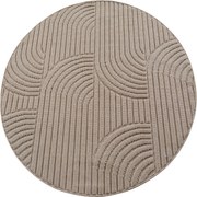 Ayyildiz, Kusový koberec Helix 2201 beige kruh, 120x120, béžová, chodba / předsíň