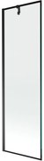 Mexen Next, vanová zástěna 1-křídlová 60 x 150 cm, fixní křídlo, 6 mm čiré sklo s černým vzorem, černý profil, 895-060-000-00-70-70