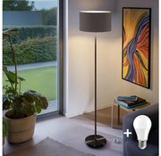 LED Stojací lampa TUNJA 1xE27/20W/230V pr. 38 cm černá/taupe