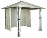 Pergola HWC-J63 se střechou a boční stěnou 3x3m - krémová