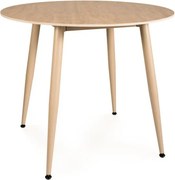 Kulatý jídelní stůl NELVO 90 cm, travertine/kašmír
