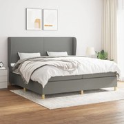 Box spring postel s matrací tmavě šedá 200x200 cm textil 3128390