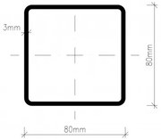 Pozinkovaný jekl 80 x 80 x 3 mm - délka 2 m