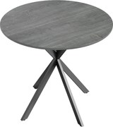 HOMCOM kulatý jídelní stůl, průměr 80 cm, průmyslové ocelové X-nohy, do kuchyně/jídelny/domácí kanceláře, šedý