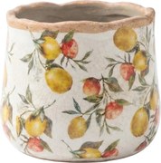Keramický obal na květináč s citróny Lemon Grove S - Ø 11*10 cm